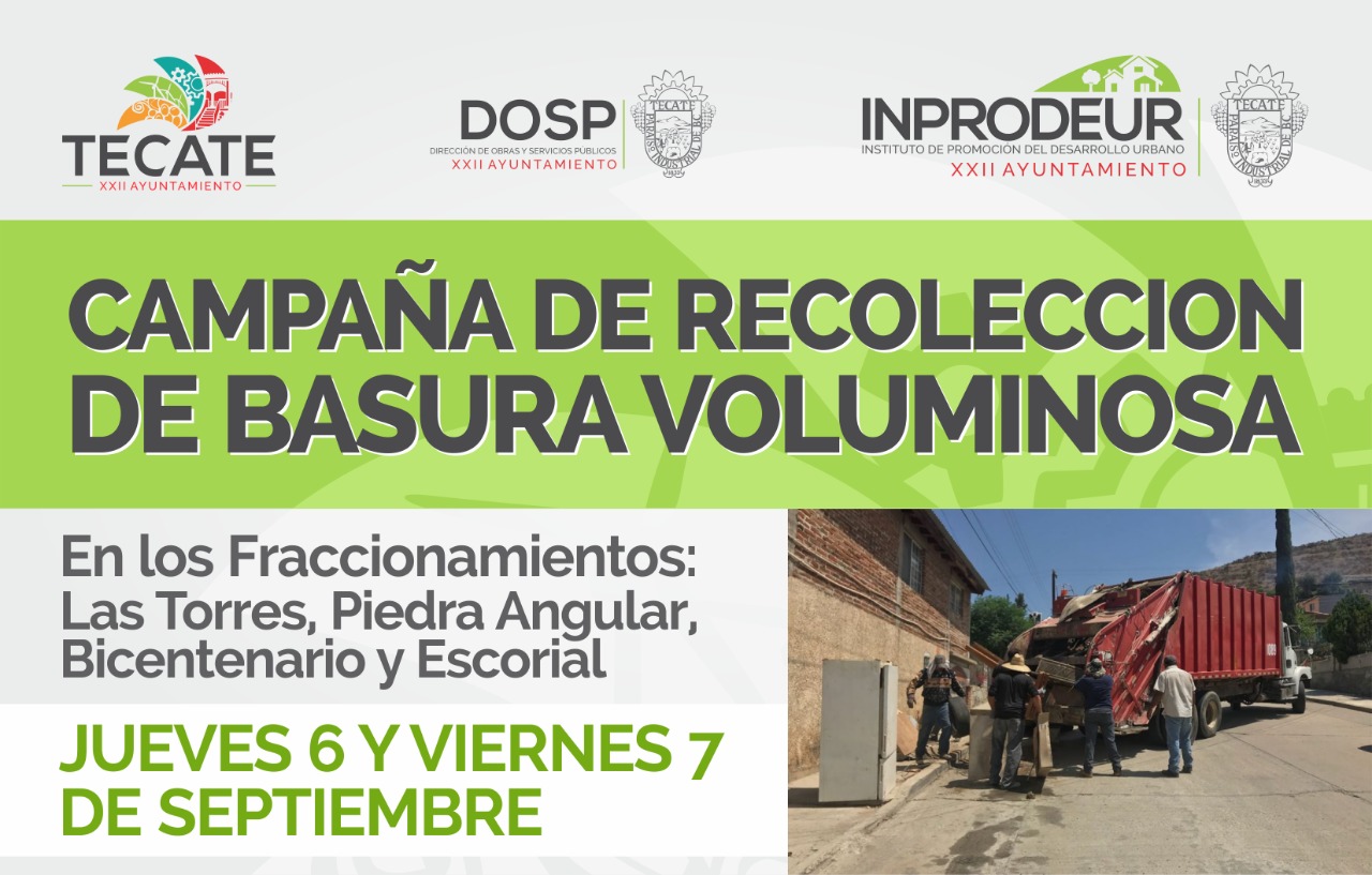 Anuncian recolección de basura voluminosa